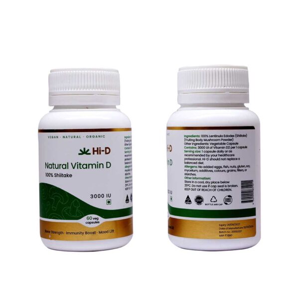 Hi-D Natural Vitamin D, 100% Shiitake Mushroom 3000 IU – Woodberryin
